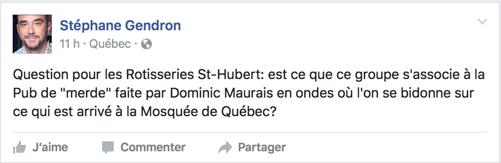 Stéphane Gendron interpelle St-Hubert concernant le "gag" à Maurais ...