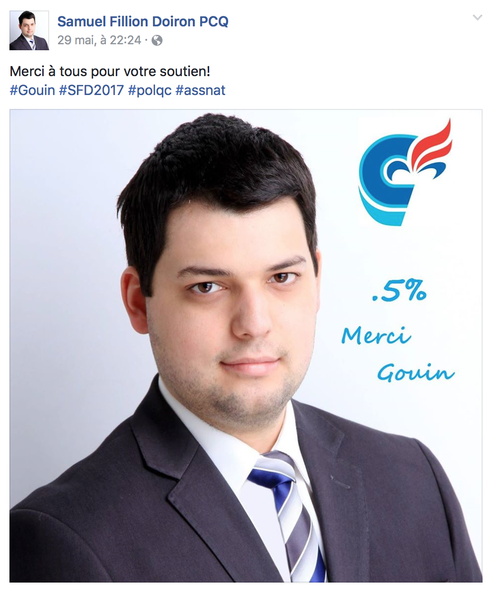 Lol... il remercie le .5% - La Clique du Plateau