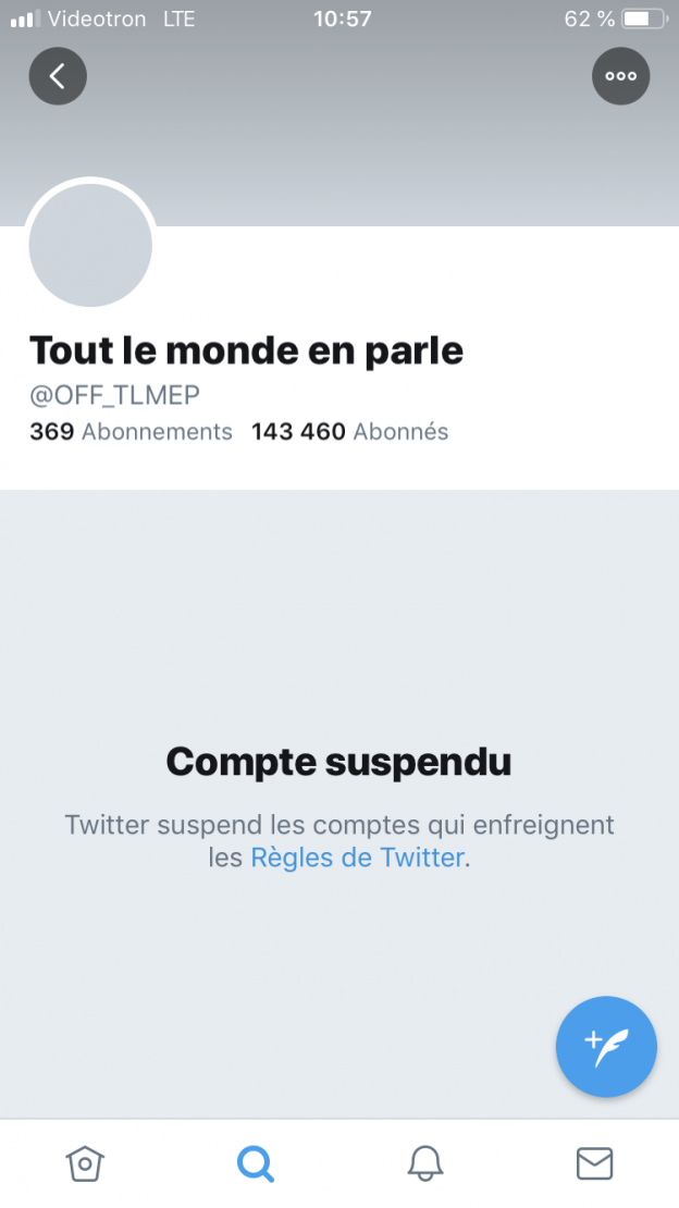 Pourquoi le compte Twitter de TLMEP est suspendu???? - La Clique du Plateau Pourquoi le compte Twitter de TLMEP est suspendu???? - La Clique du Plateau