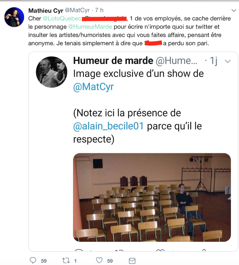 Le cheap shot de "l'humoriste" Mathieu Cyr??? - La Clique du Plateau