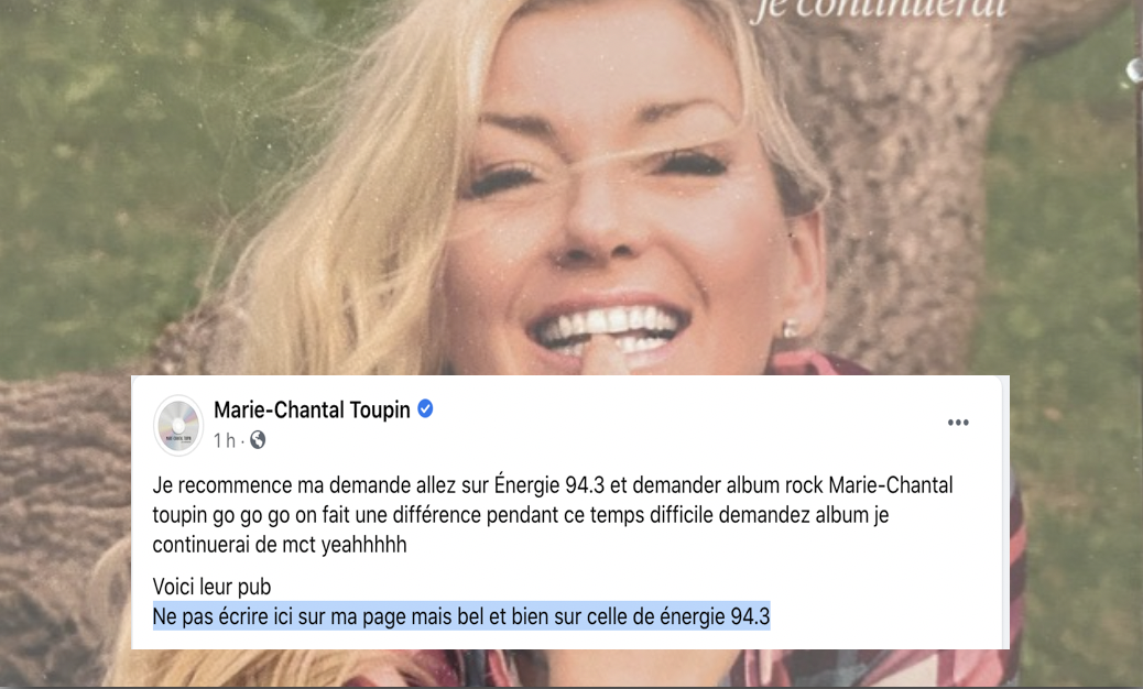 La Toupin demande à ses fans de voter pour son dernier disque "rock ...