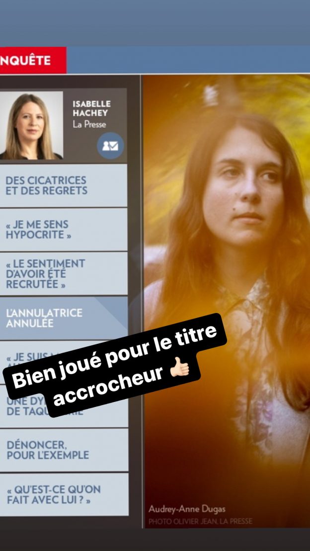 Voici la version de l'annulatrice annulée suite au texte d'Isabelle Hachey dans la Presse! - La ...