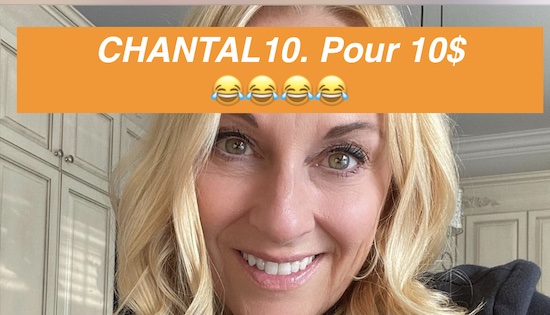 C'est tellement pas payant travailler pour le CH que Chantal doit être ...