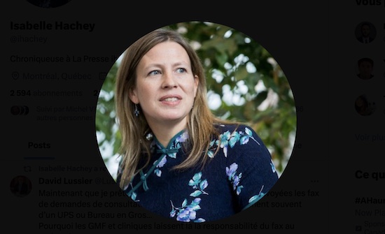 Isabelle Hachey a beaucoup trop de temps libre pour répondre à Fred ...