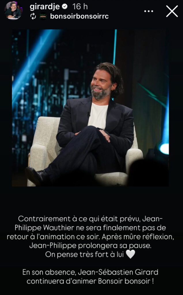 Ça intéresse quelqu'un que Wauthier ne peut pas animer son show de plug ...