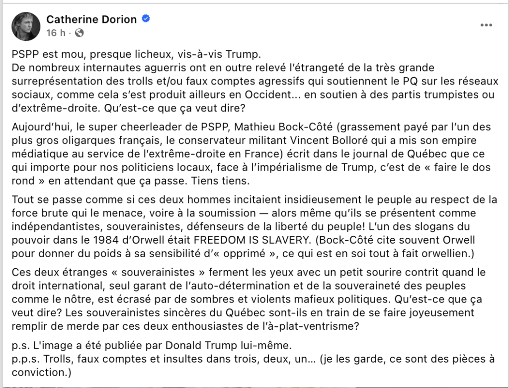 Catherine Dorion sur Bock-Côté et le fait que PSPP est mou! - La Clique ...