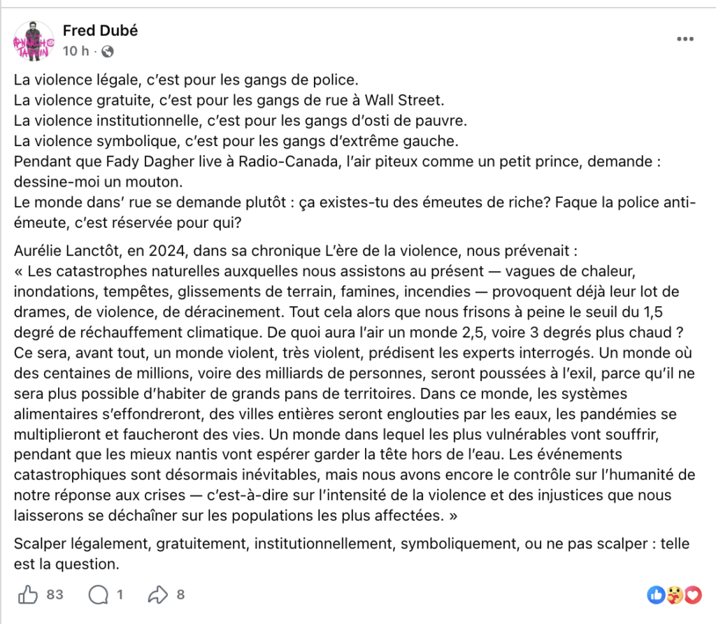 Fred Dubé sur les riches! - La Clique du Plateau