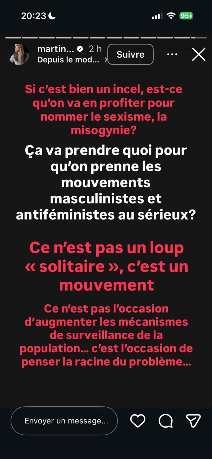 Martine Delvaux sur l'incel d'Alberta! - La Clique du Plateau