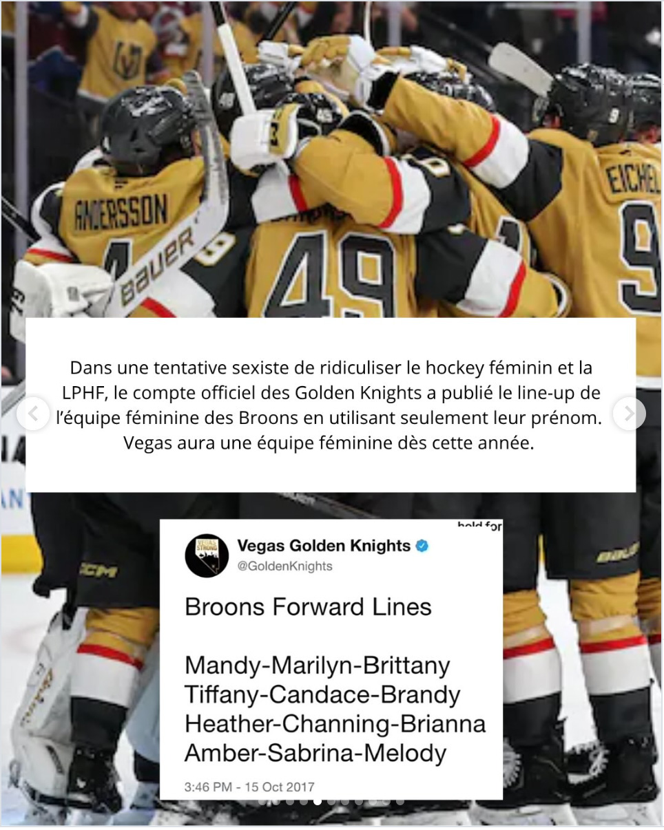 Élizabeth Lemay ramasse Carter Hart des Golden Knights! - La Clique du ...